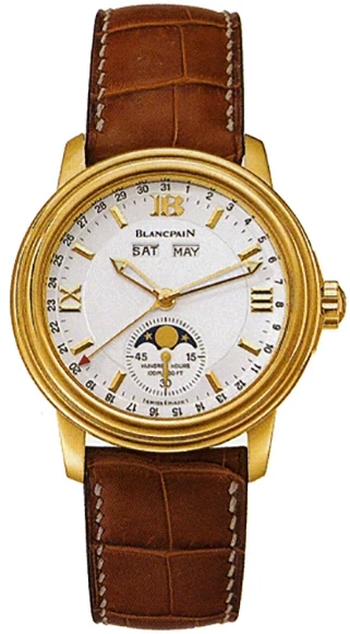 Blancpain Léman Moon Phase Complete Calendar 18K Yellow Gold Men's ...
