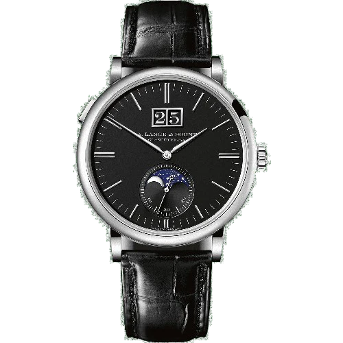 A. Lange & Söhne Saxonia Moon Phase 18K White Gold Men’s Watch | Barnebys