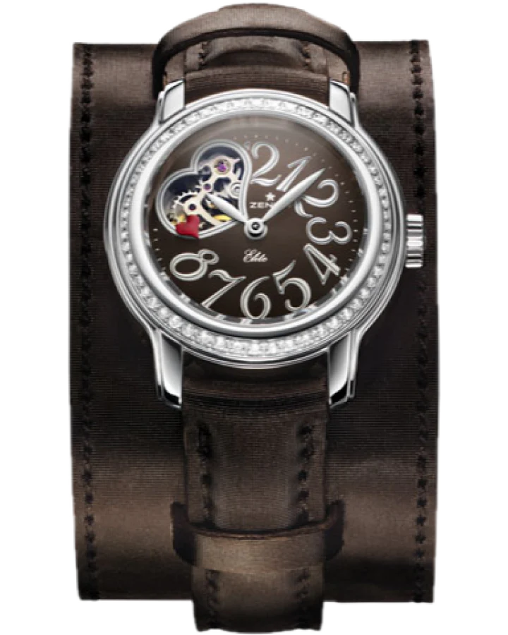 Zenith Elite Baby Star Love Open Stainless steel & Diamonds Lady's ...