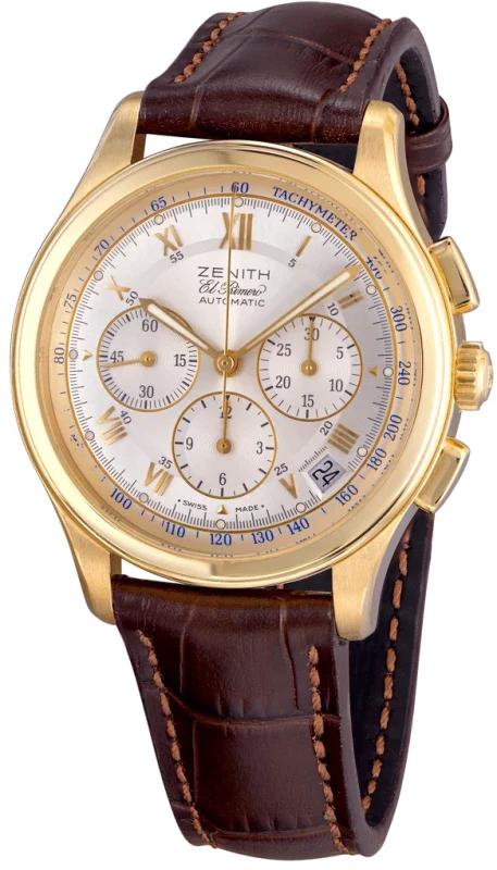 Zenith El Primero Chronograph 18K Yellow Gold Men's Watch | Barnebys