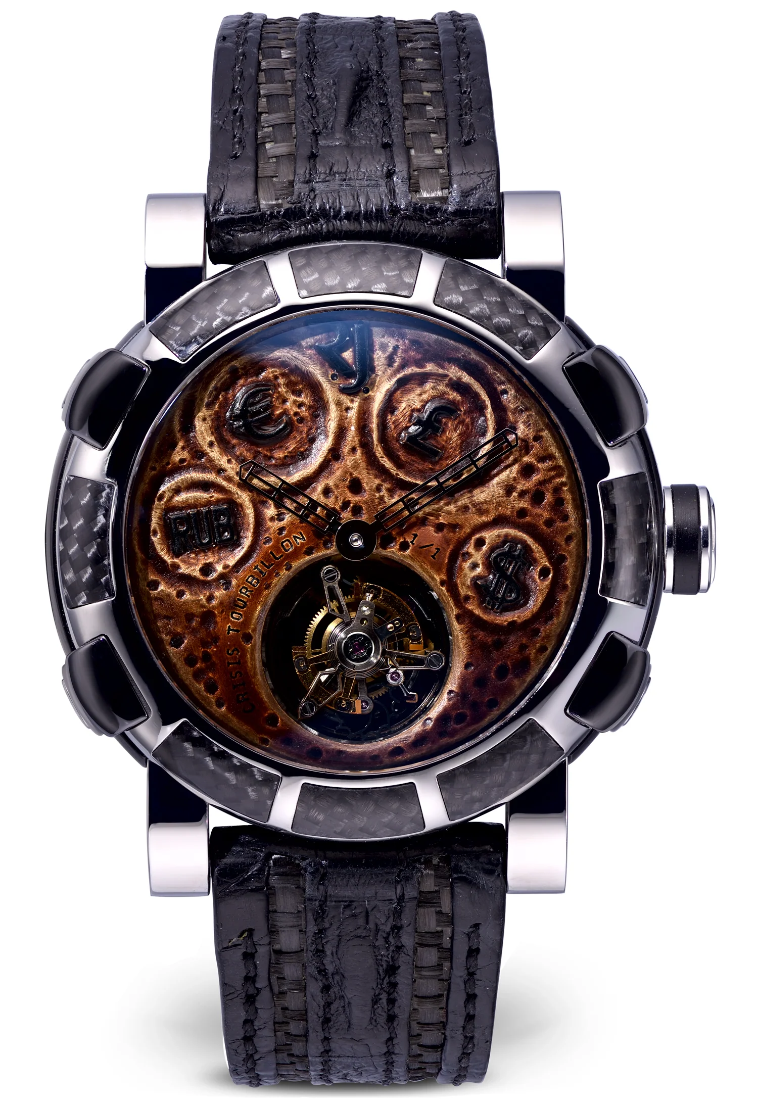 Romain Jerome Rusted steel T-oxy III Tourbillon black Extreme Stainless ...