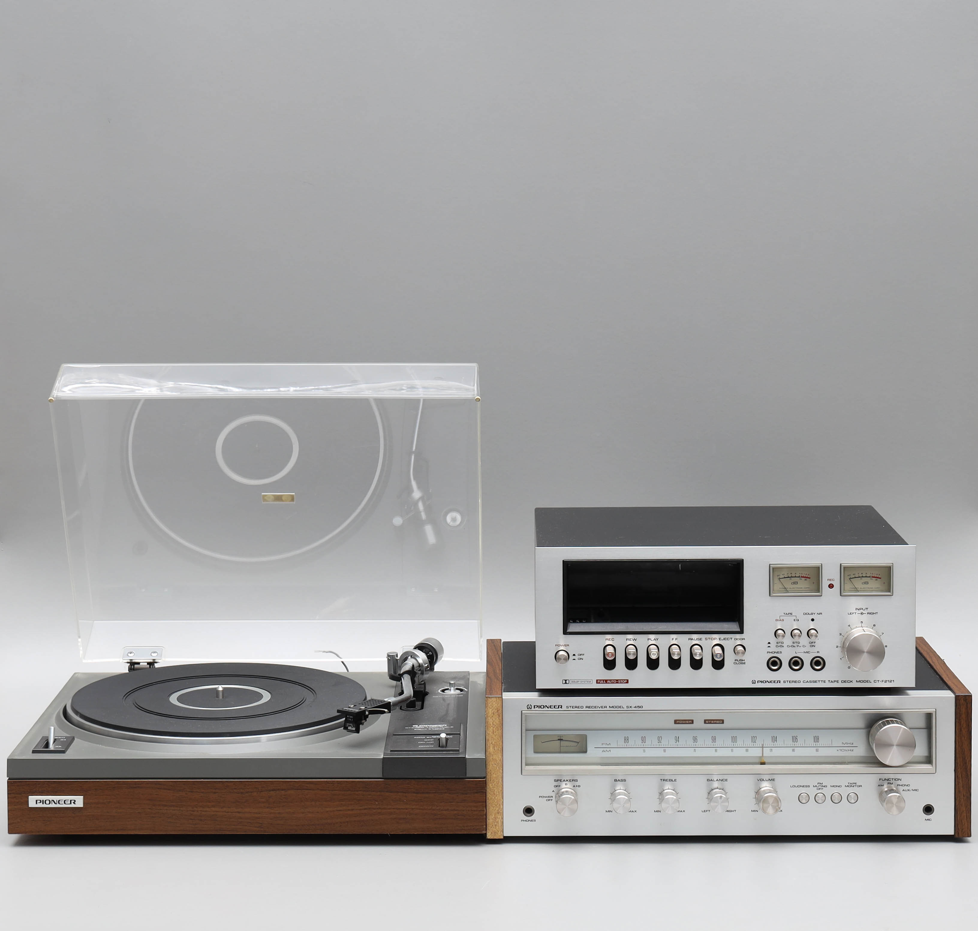 LP-SPELARE Pioneer PL-112D, KASETTBANDSPELARE Pioneer CT-F2121, samt ...