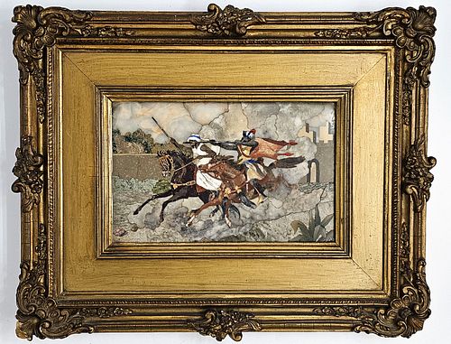 19th C. Italian Orientalist Pietro Dura Plaque, Framed | Barnebys