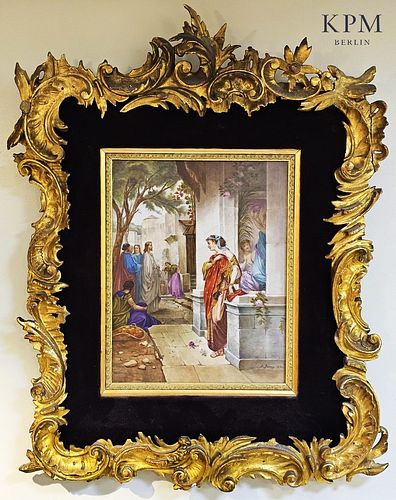 19th C. Berlin Plaque KPM Religious 'Jesus' With Rococo Frame | Barnebys