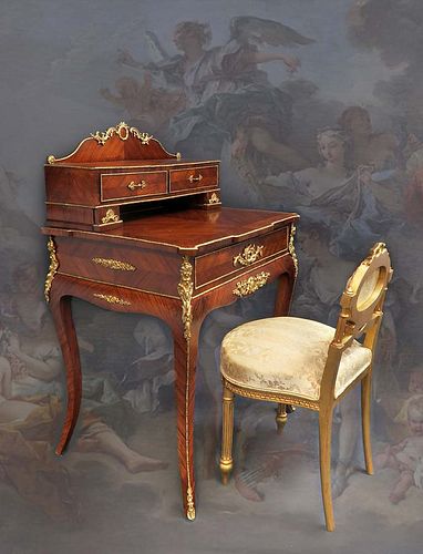 19th C. Fine French Bronze Mounted LadyÃ¢â‚¬â„¢s Desk | Barnebys