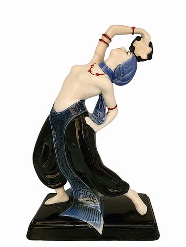 The Gypsy Dancer, A Rare Art Deco Early 20th C. Hand Painted Porcelain Figurine | Barnebys