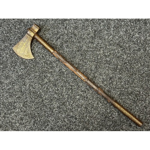 18th Century Indian Tabar Battle Axe with gilt inlaid decora... | Barnebys