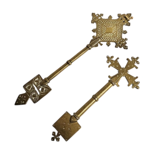 TWO EARLY 20TH CENTURY AFRICAN BRASS COPTIC CROSSES To inclu... | Barnebys