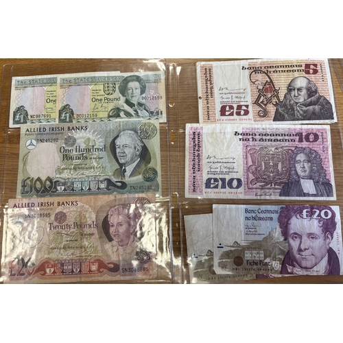 Collection of Irish and Northern Irish notes in plastic slee... | Barnebys