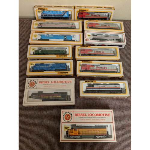 Thirteen Bachmann diesel locomotives, all Ho scale to includ... | Barnebys