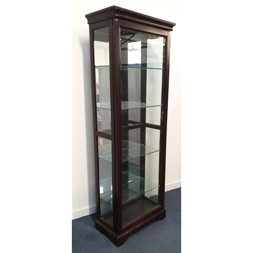 TALL GLASS SHOP STYLE DISPLAY CABINET with sliding glazed fr... | Barnebys