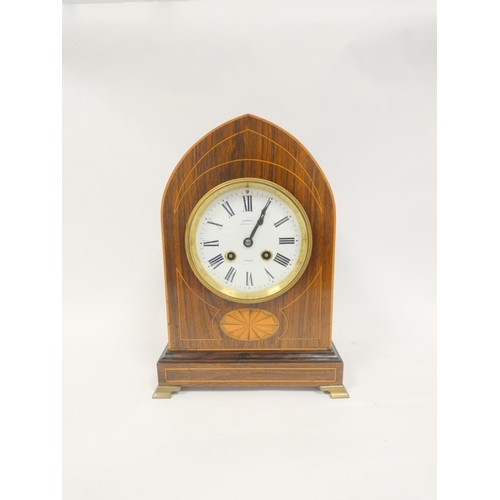 Late 19th century mantel clock of lancet form, the dial sign... | Barnebys