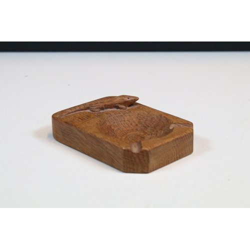 'Lizardman' oak ashtray by 'Robert Mouseman' craftsmen featu... | Barnebys
