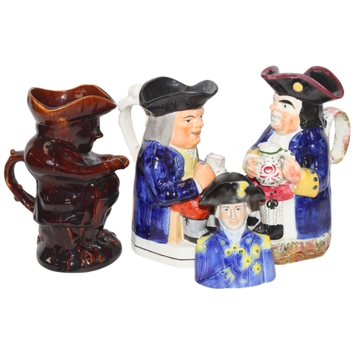 3 Victorian pottery Toby jugs, including a treacle glazed ex... | Barnebys