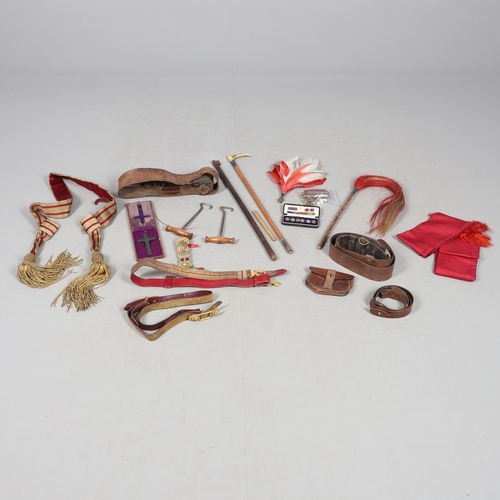 A COLLECTION OF SWORD BELTS, SASHES AND OTHER ITEMS BELONGIN... | Barnebys