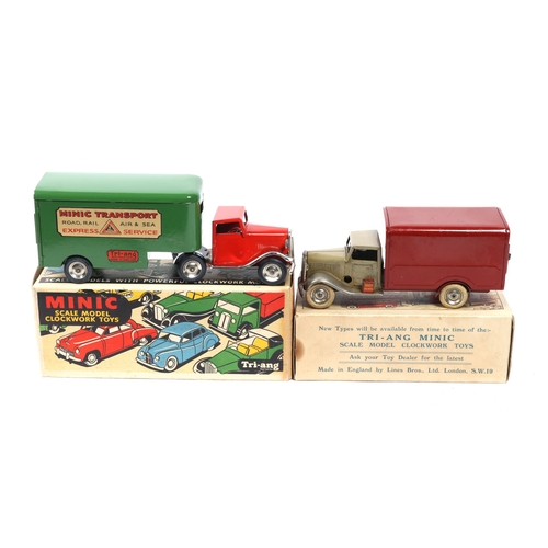 2 Tri-ang Minic Clockwork Lorries. An early pre-War Delivery... | Barnebys