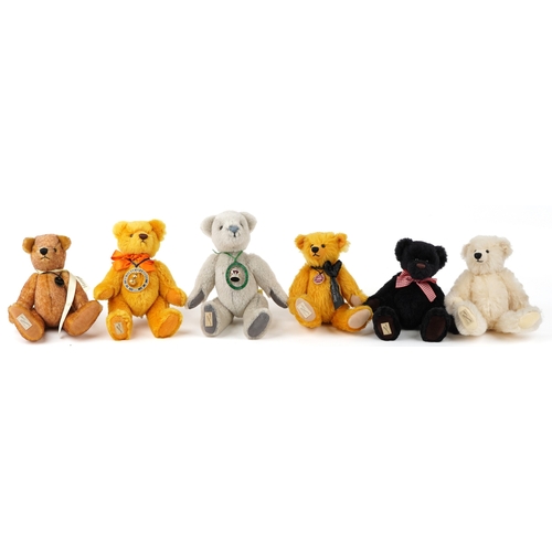 Six Dean's Rag Book limited edition teddy bears with tags in... | Barnebys