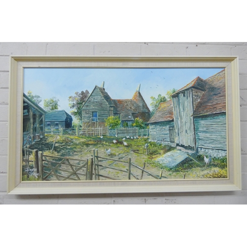 A Denys Garle oil painting of a farmyard scene, image size 3... | Barnebys
