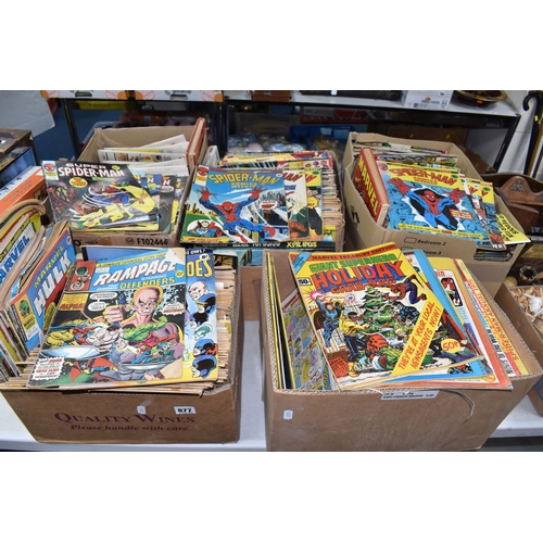 FIVE BOXES OF COMICS, mostly contain Marvel UK, but one box ... | Barnebys
