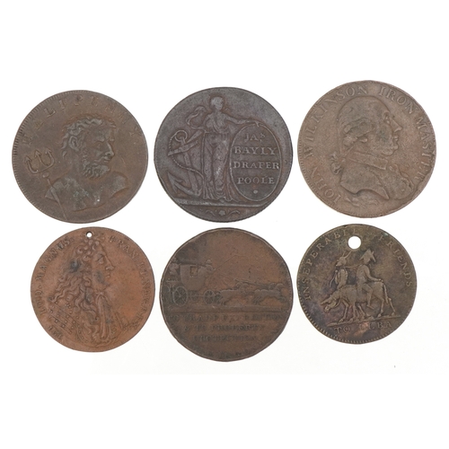 18th century and later copper and bronze tokens including a ... | Barnebys