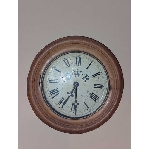 ± The Station A GWR circular wall clock A pressed tin cased ... | Barnebys