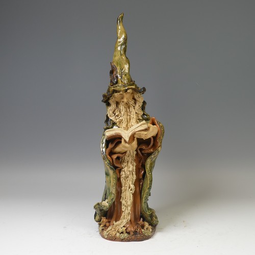 Joy Pamphilon, a studio pottery model of a Wizard reading a ... | Barnebys