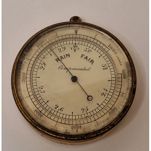 Vintage/Antique Pocket Barometer with gilded case (no loop),... | Barnebys