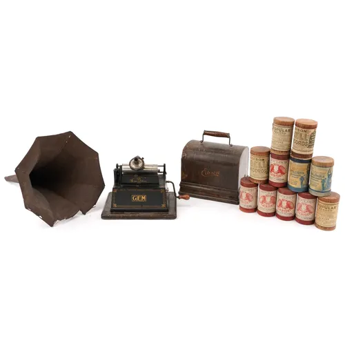 Thomas Edison, a 19th century Edison oak cased phonograph wi... | Barnebys