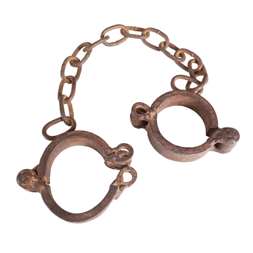 A PAIR OF 19TH CENTURY SLAVE SCHACKLES. Slave shackles with ... | Barnebys