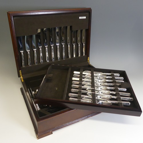 A silver plated Canteen of Cutlery, retailed by Harrods Ltd.... | Barnebys