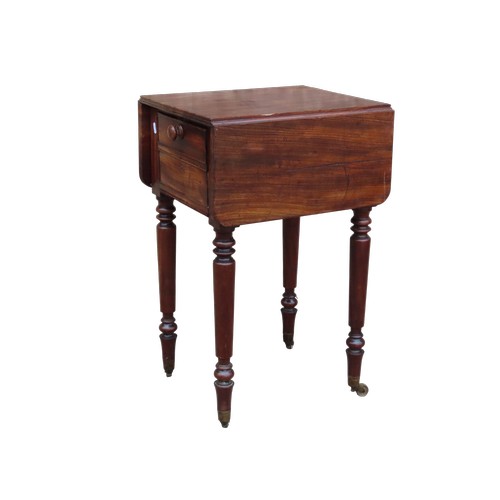 A 19th century drop leaf work table with mock drawer fall fr... | Barnebys