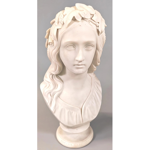 Victorian Copeland Parian bust of Ophelia, marked W C Marsha... | Barnebys