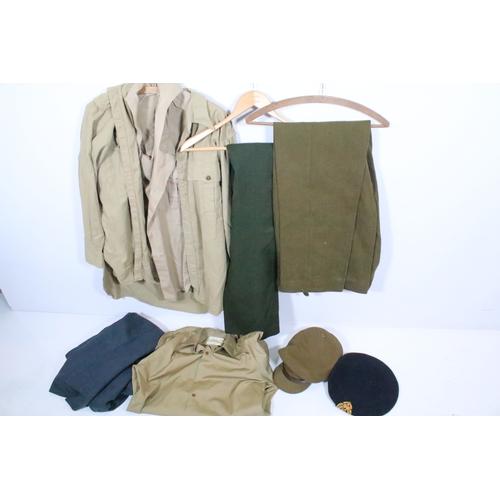 Military uniform items to include Man's khaki No 2 dress shi... | Barnebys