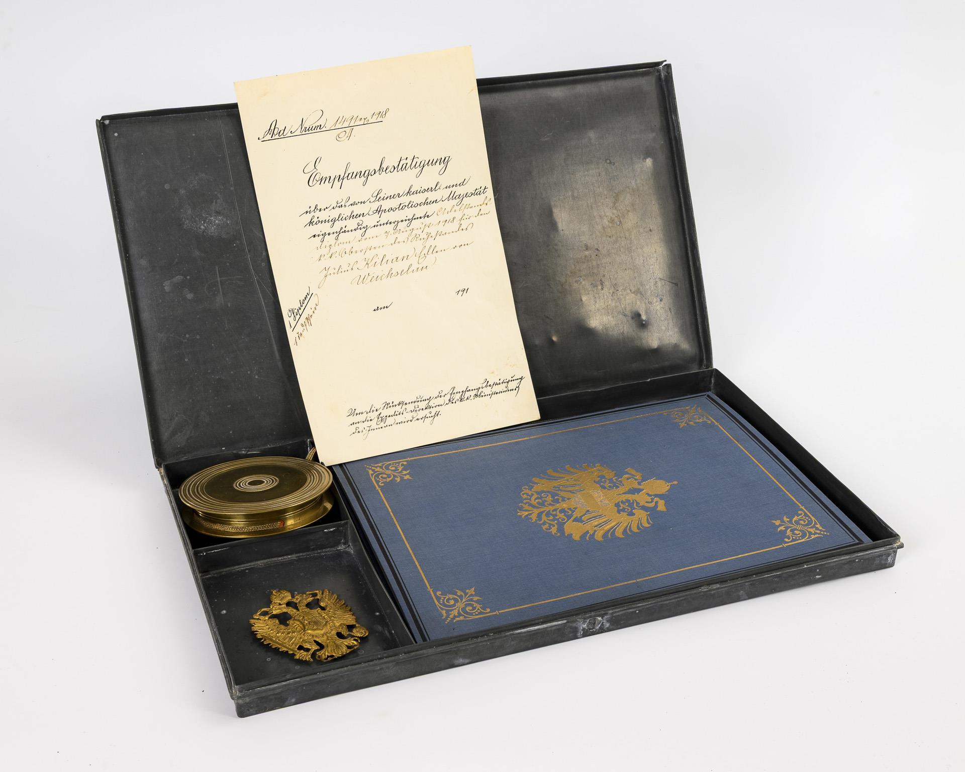 Diploma of nobility from 1918 for Julius Kilian Edler von Weichselau ...