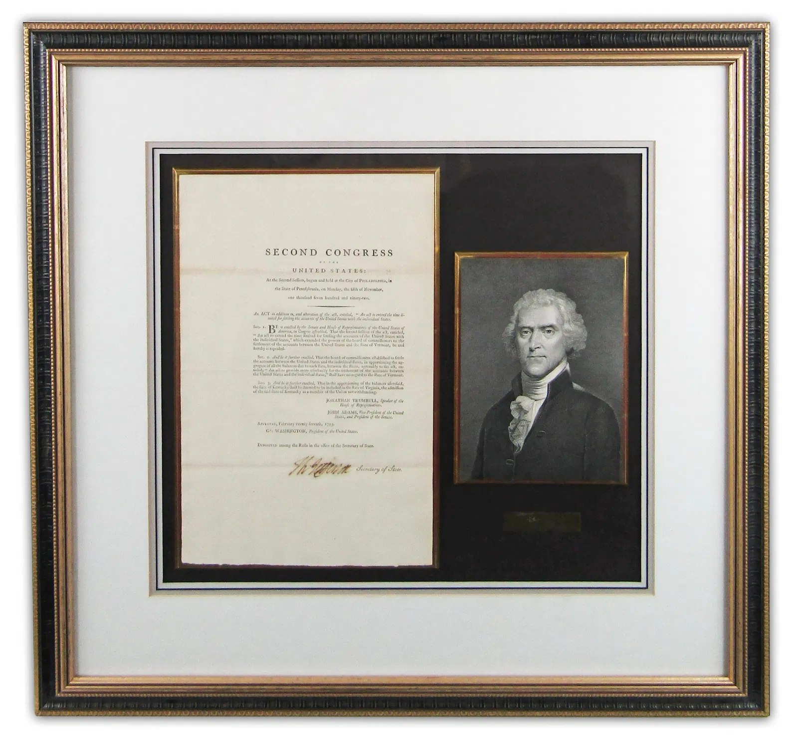 Thomas Jefferson 2nd Congress Act Alexander Hamilton's Assumption ...