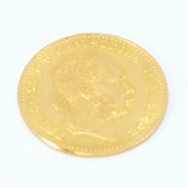 Mynt Franc -IOS-I-D-G- Avstriae Imperator- LOD-ILL-Rex-A-A-1915 Guld 23K 3,5g. | Barnebys