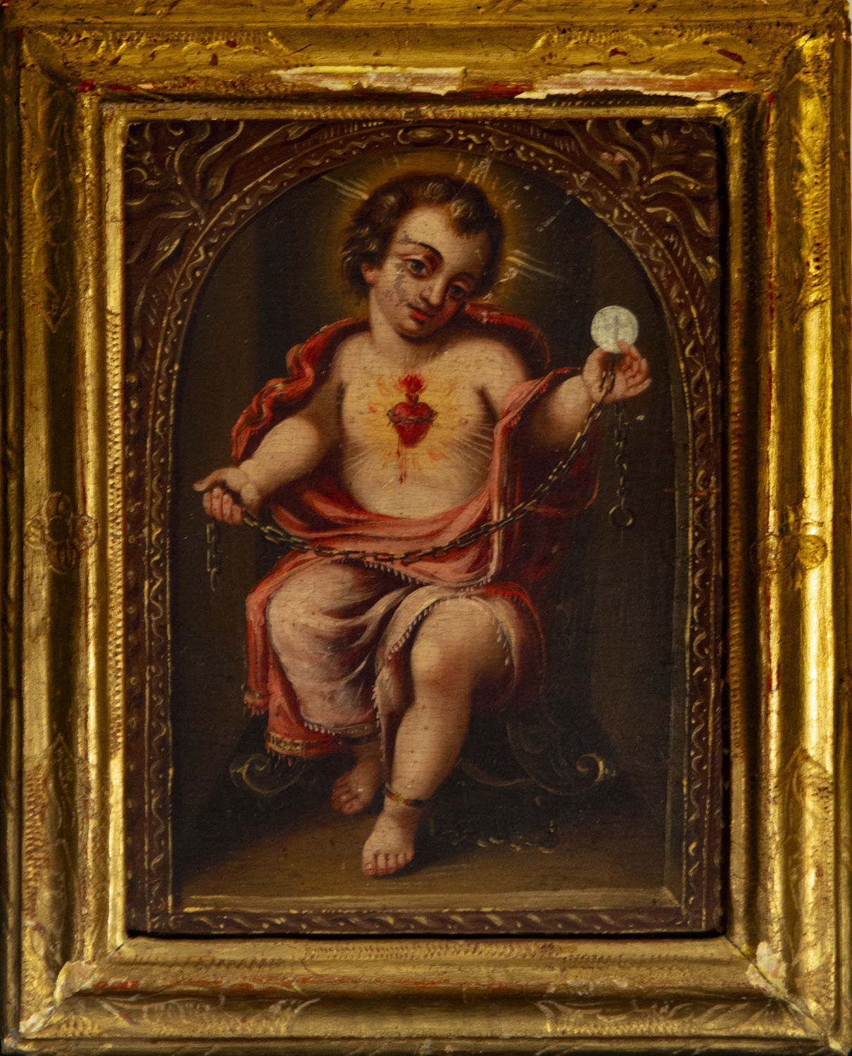 Beautiful Sacred Heart of Jesus with a 17th-century colonial frame ...
