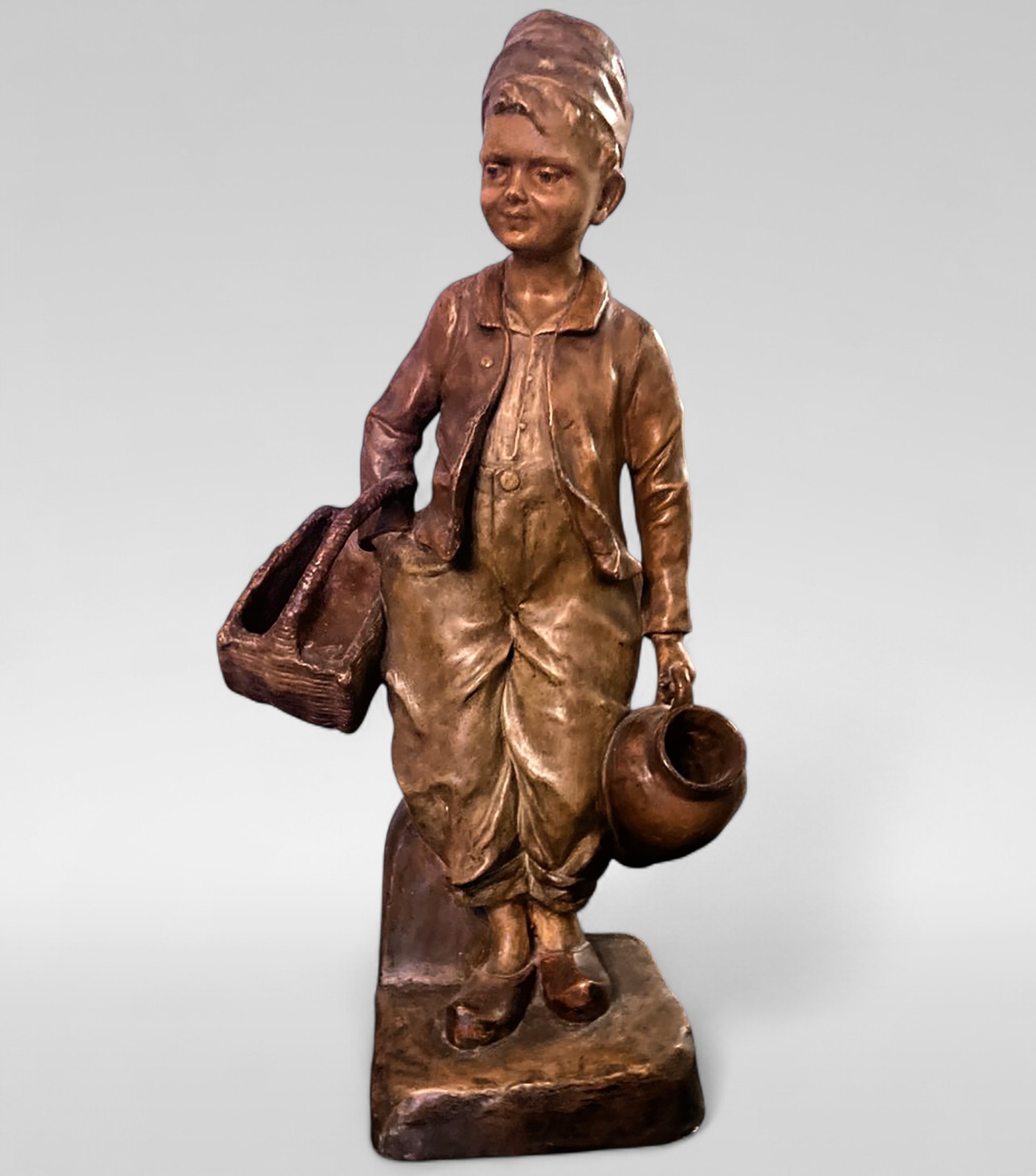 Austrian boy in terracotta "Gothslander" from the 19th century | Barnebys