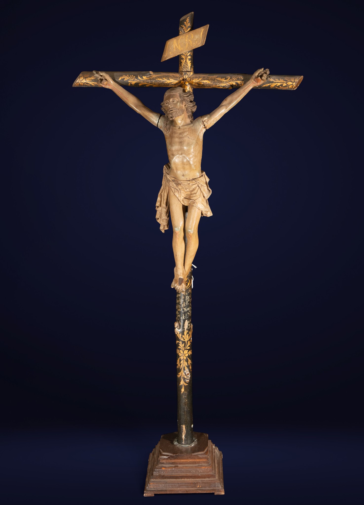 Exquisite Large New Spanish Colonial Christ on the Cross, early 18th ...