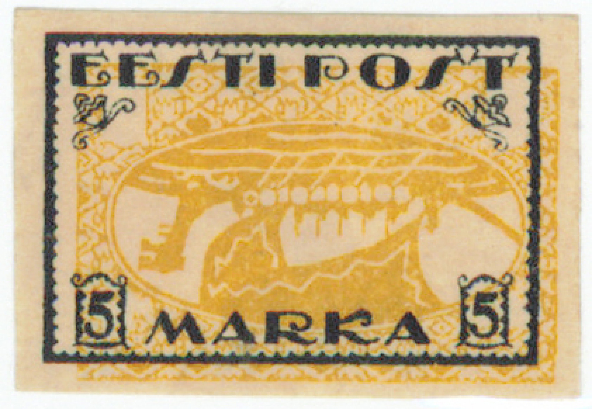 1919 Viking ship 5 markka Mi 13xKF (H&O 28 G:2), mint * stamp with ...