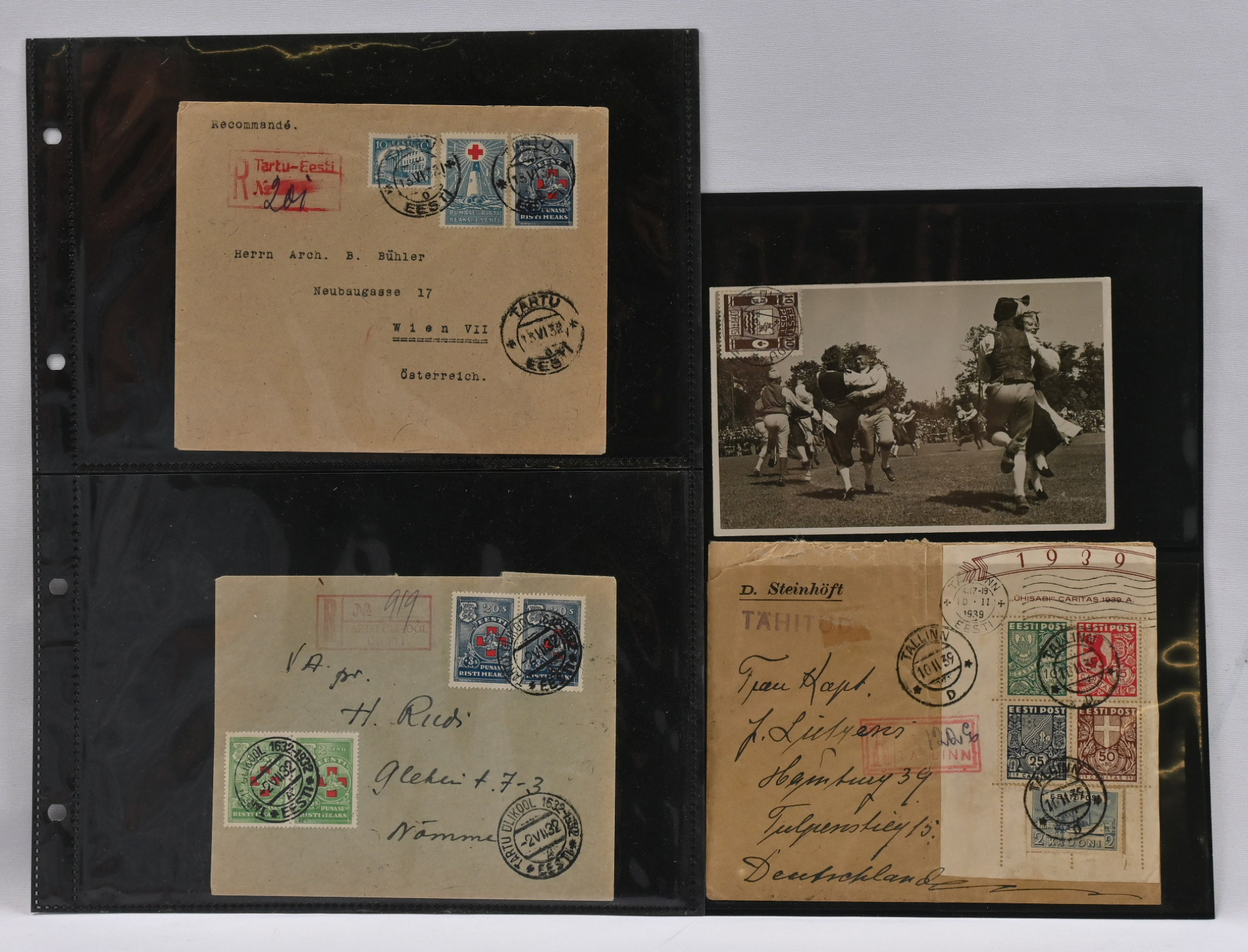 1932 - 1939 ten covers/cards, all franked with Red Cross, Caritas ...
