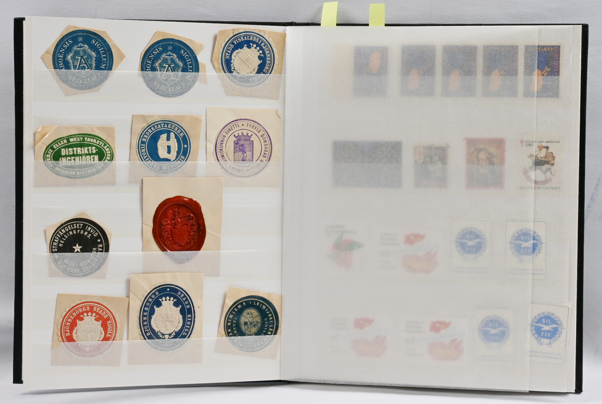 Old paper seals over 40 pieces and some other envelope seals in a ...
