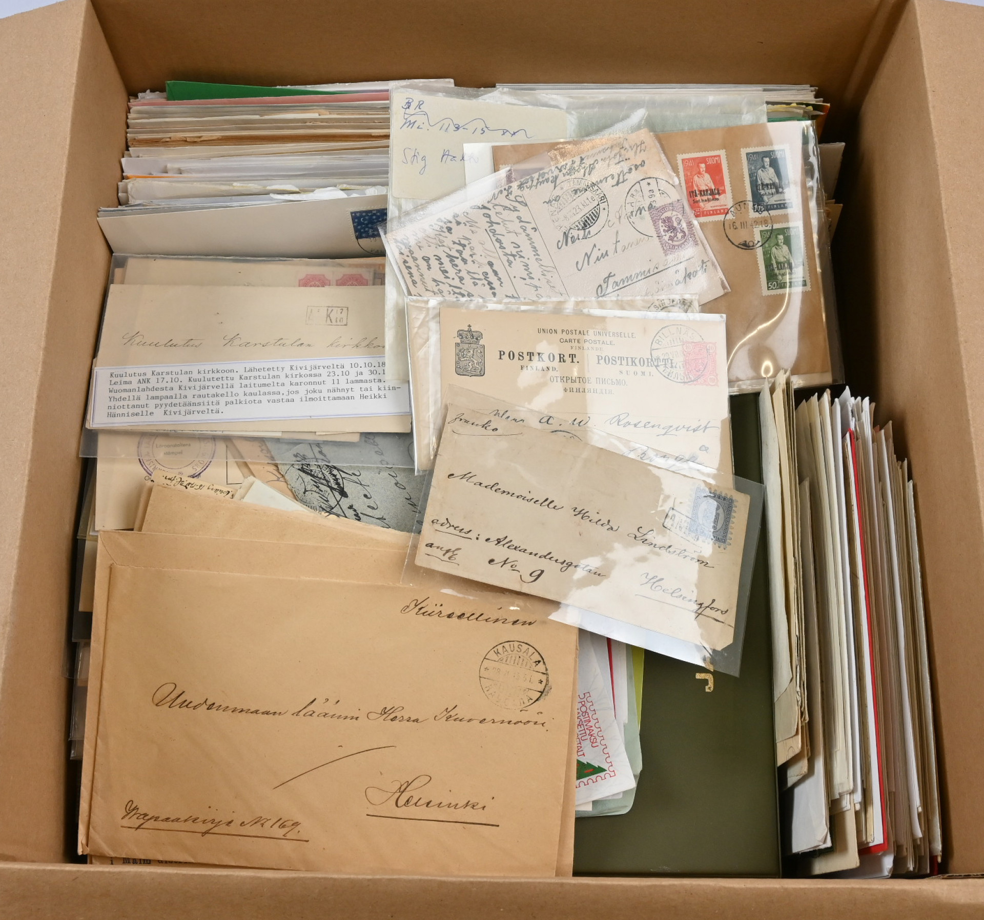 1800s onwards versatile selection of postal items in a box and in ...