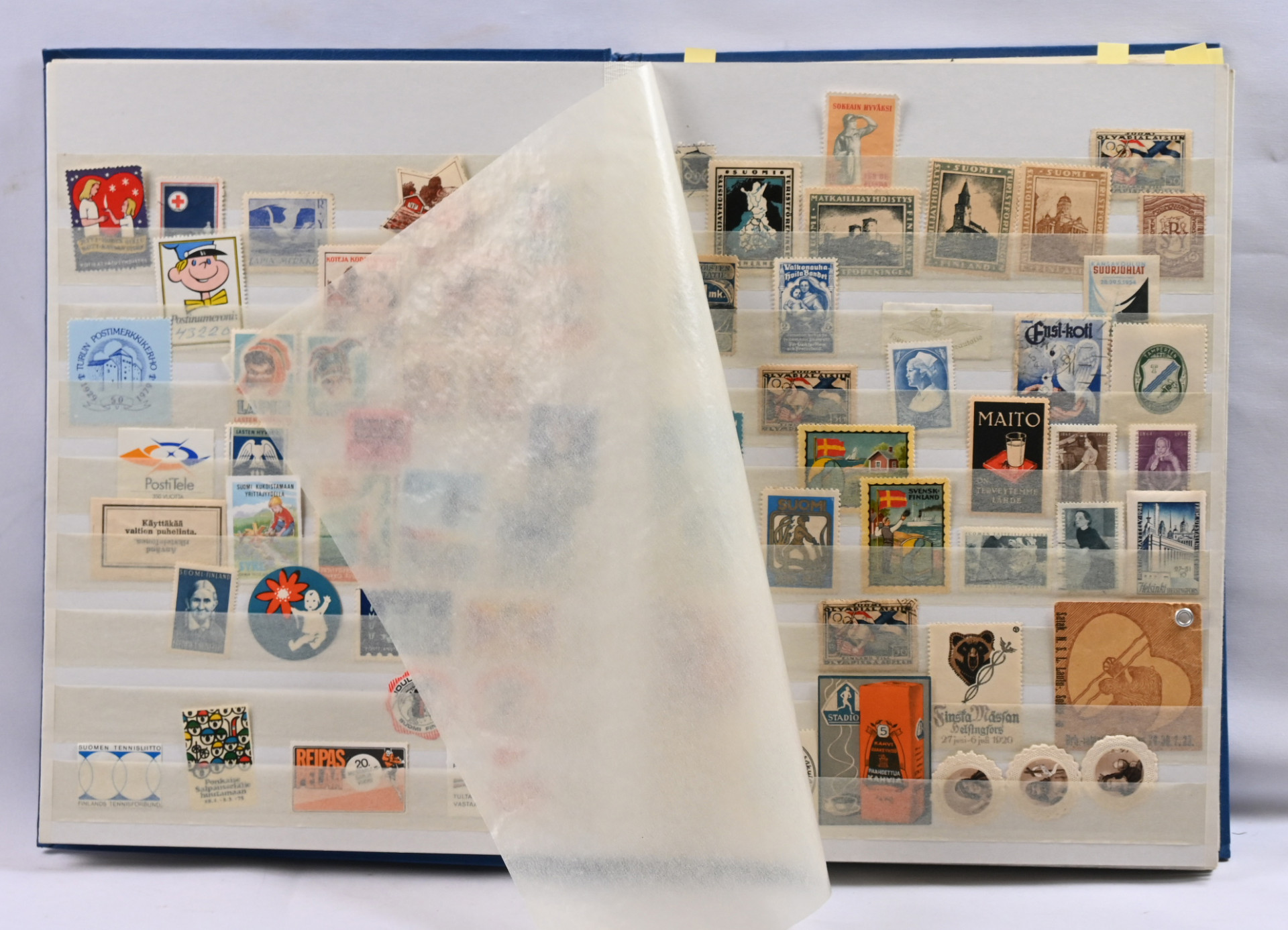 Envelope seals etc. labels fine selection in a stockbook, from old to ...