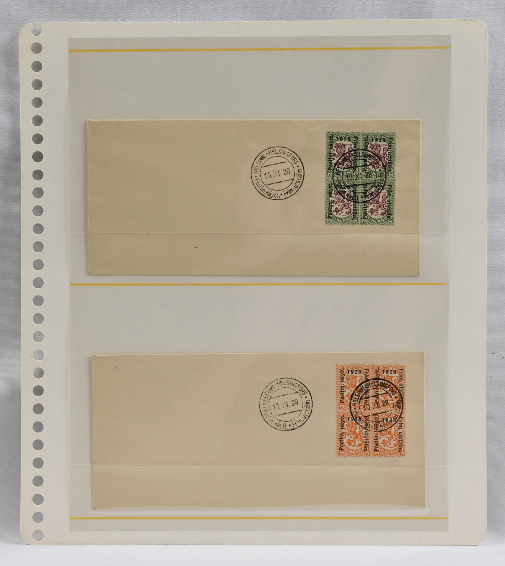 1928 Exhibition stamps, blocks of four on separate covers 10.11.1928 ...