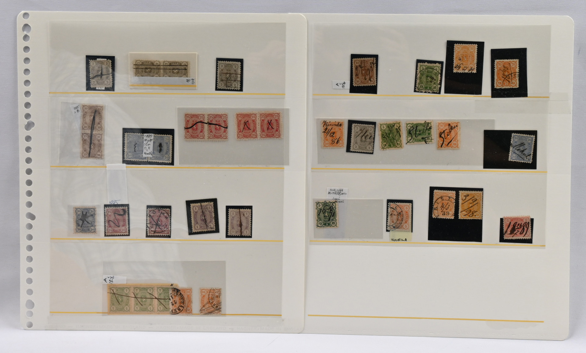 1875 onwards ink maculations and markings research material on stamps ...
