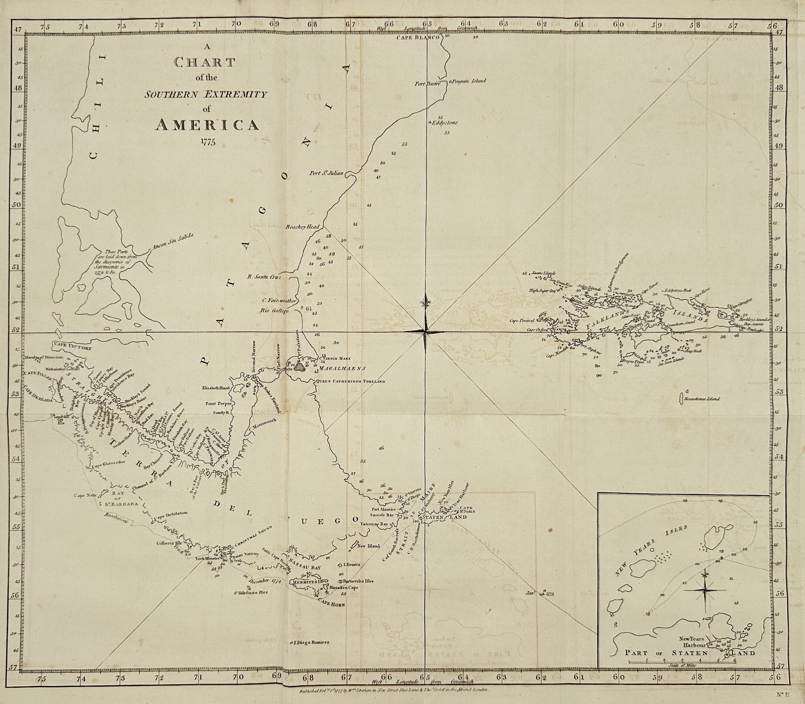 James Cook (1728–1779) – Map of America - Chart of the Southern ...