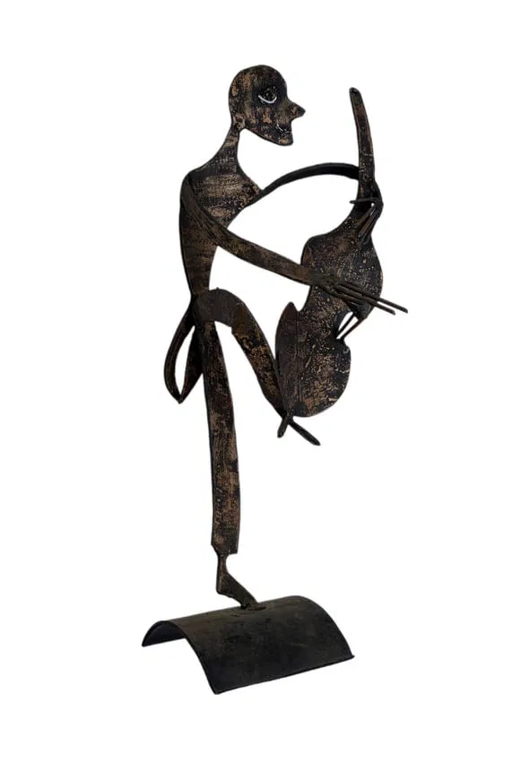 Charles Bertram Johnson - Upright Bass Player - Bronze Sculpture | Barnebys
