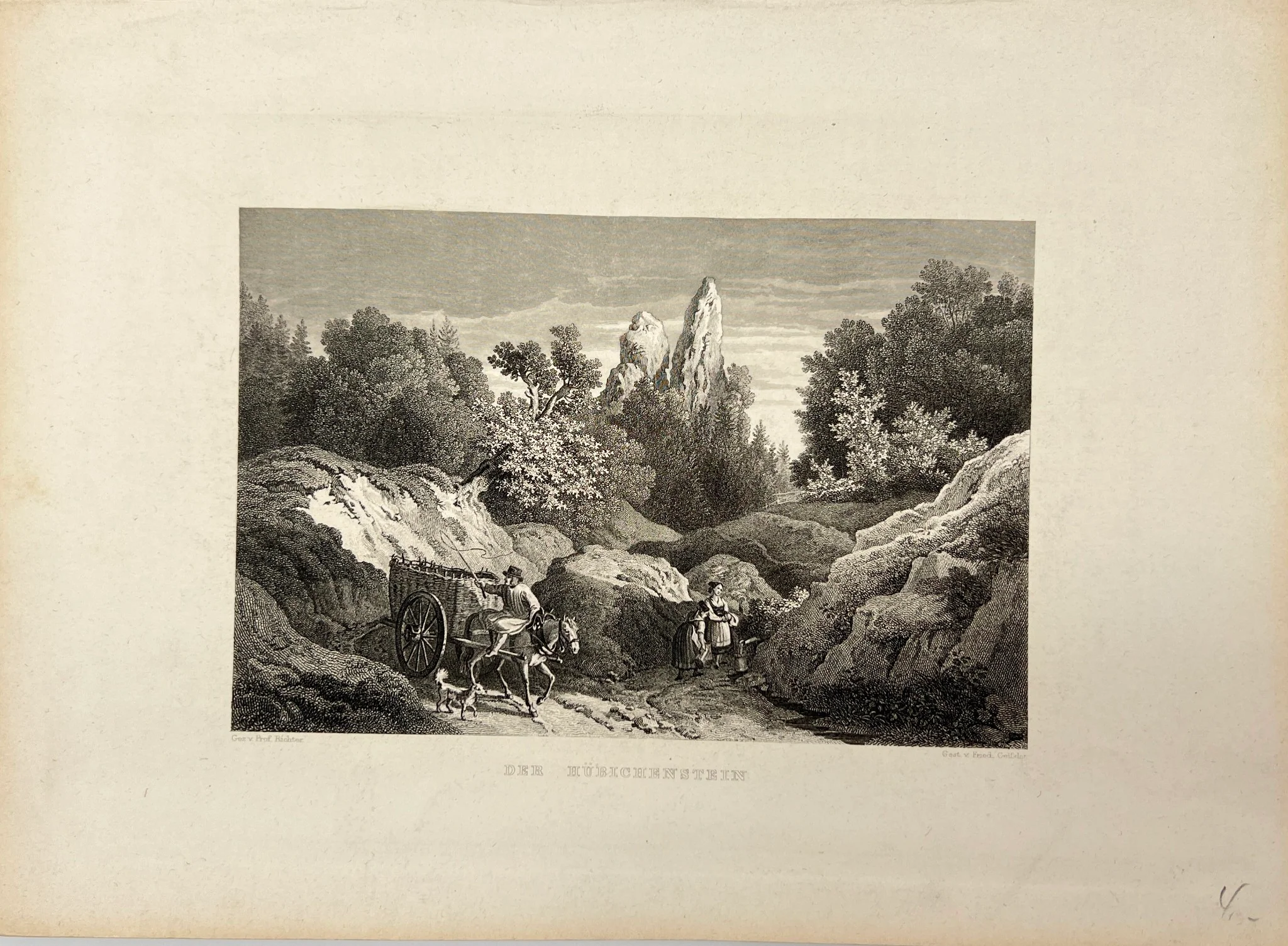 Antique Engraving - Carl Joseph Meyer - The Hubichenstein in Germany ...