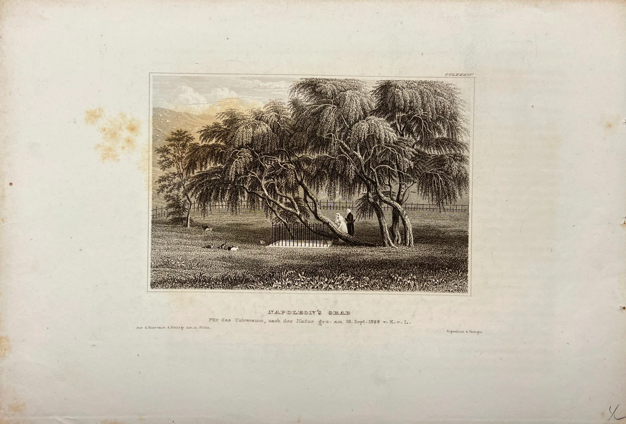 Original Antique Engraving - Carl Joseph Meyer - Napoleon's Tomb - E5 ...